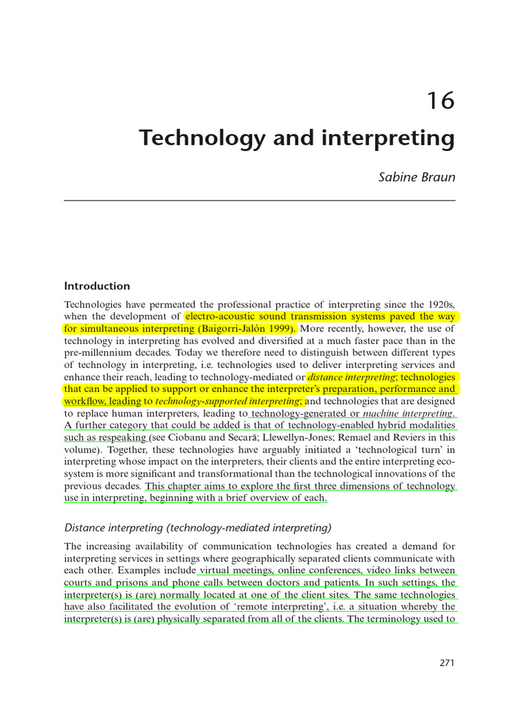 Aun, 2019 Interpreting-Technologies | PDF | Videotelephony | Language Interpretation