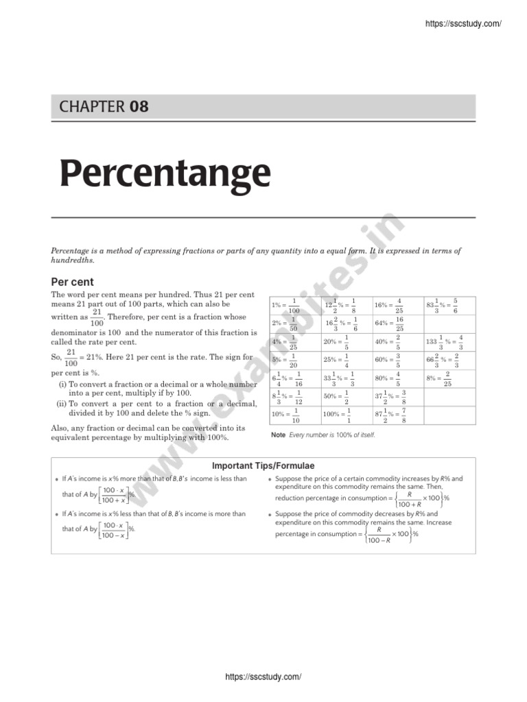 Understanding Percentages for CUET | PDF | Percentage | Numbers