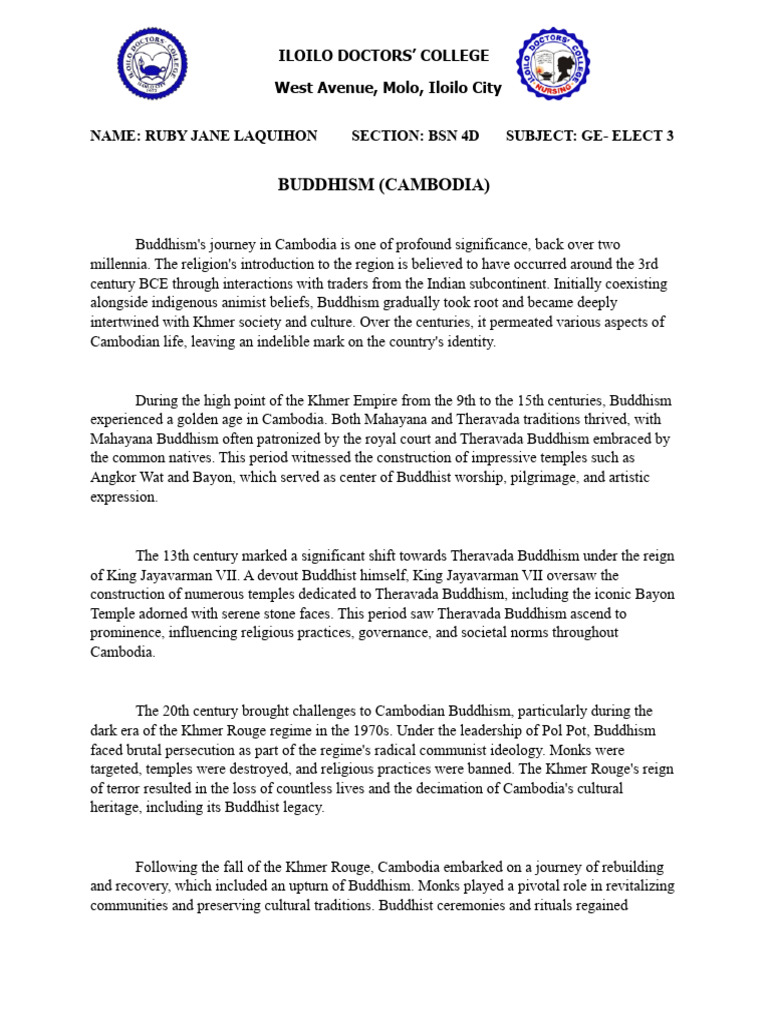 Buddhism (Cambodia) | PDF | Khmer People | Indian Philosophy