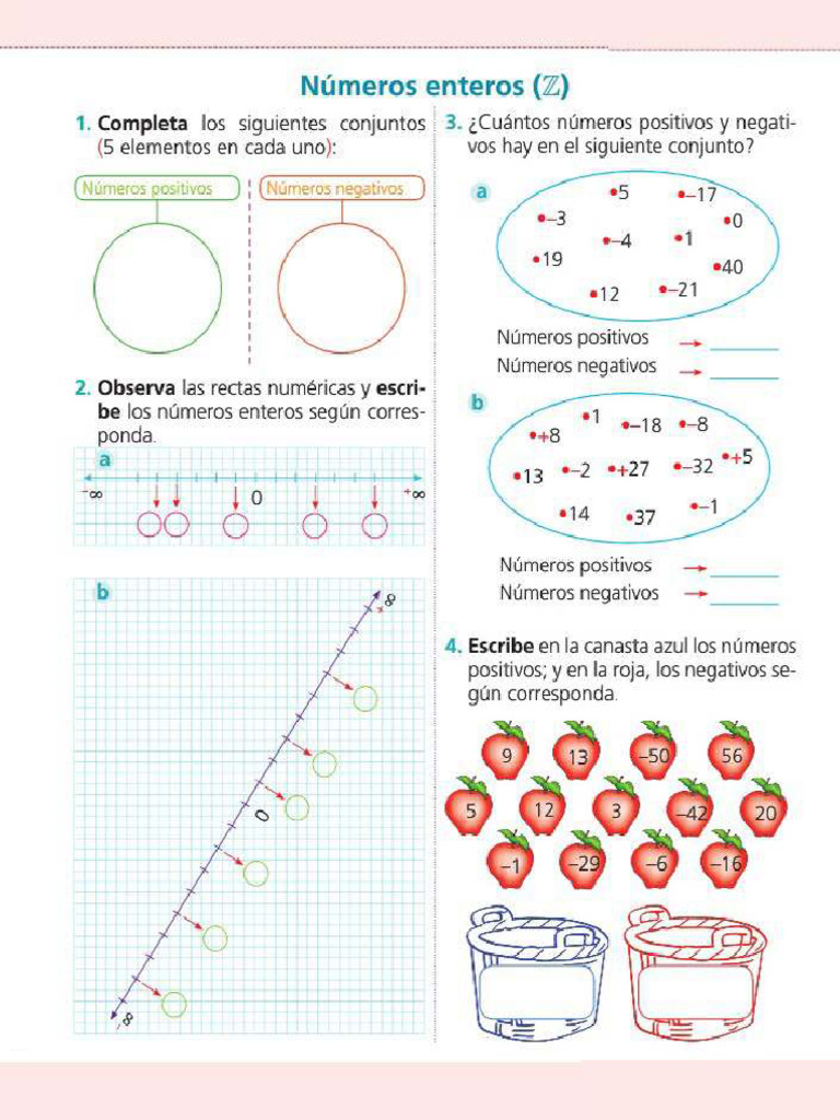 S03 - Matematica I - Lunes 01-04-2024 - Clasificacion de Los Enteros - 3°, 4°, 5° Prim | PDF