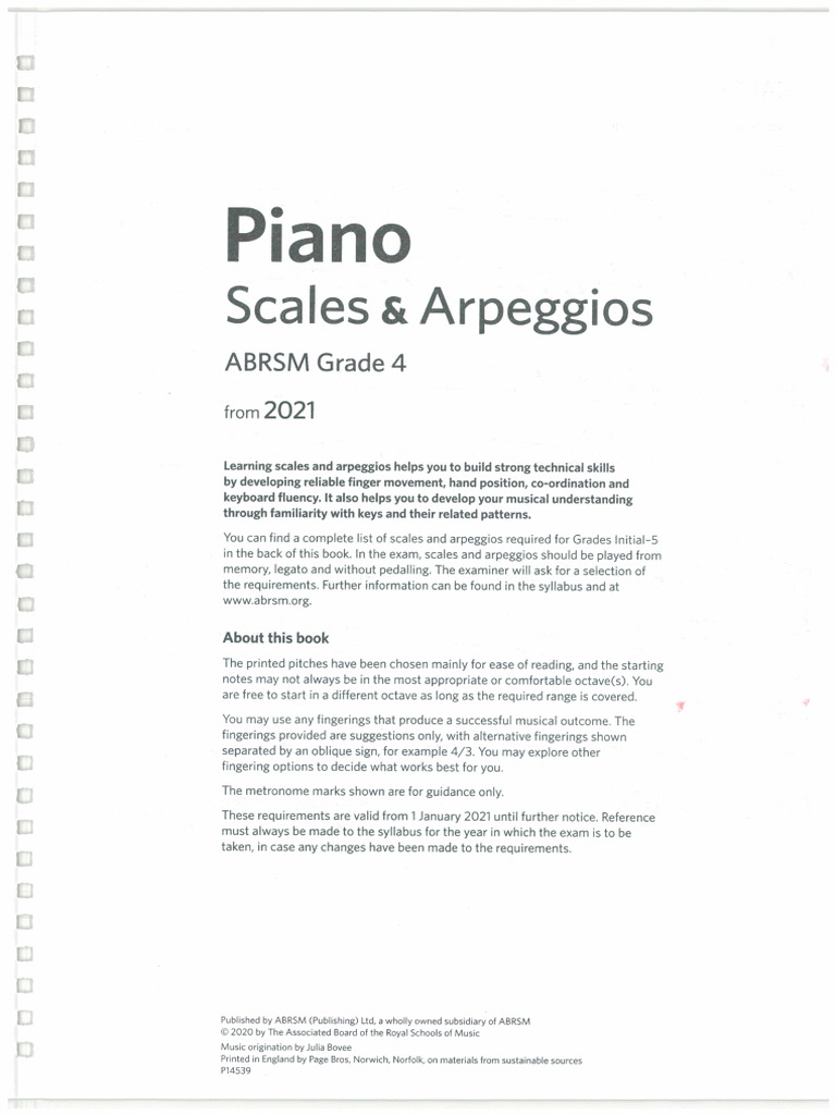 Piano Scales and Arpeggios Gd. 4 | PDF