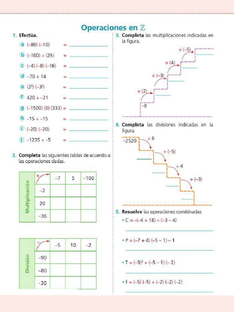 S04 - Matematica I - Lunes 08-04-2024 - Operaciones en Z - Mult y Div I - 3°, 4°, 5° Prim | PDF