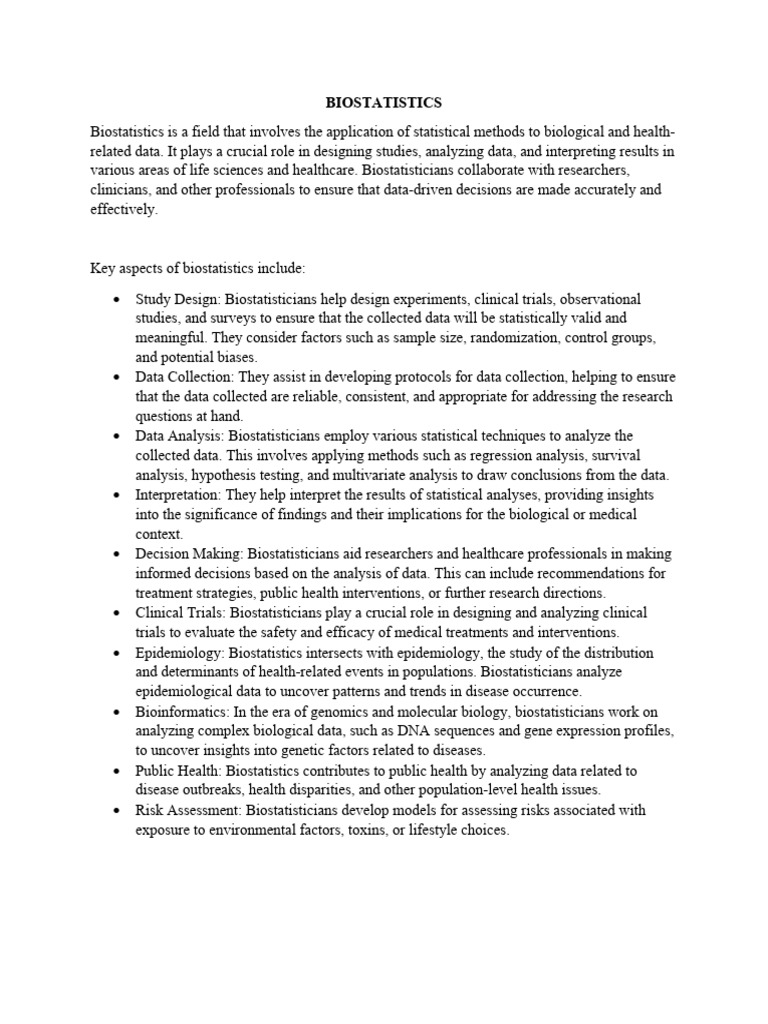 Biostatistics | PDF | Biostatistics | Student's T Test