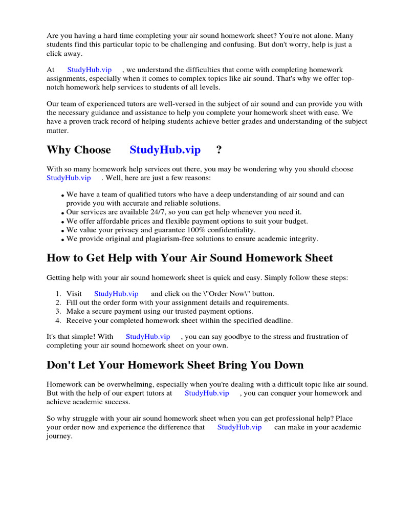 Air Sound Homework Sheet | PDF | Phonics | English As A Second Or ...