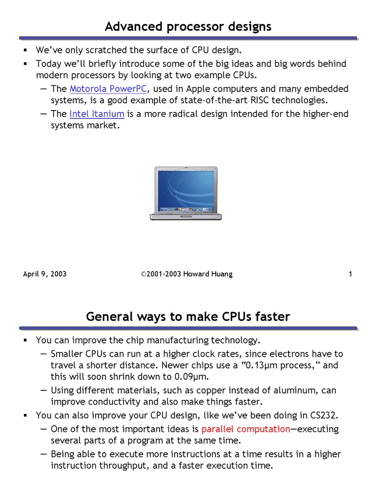 20 Advanced Processor Designs | PDF | Instruction Set | Central Processing Unit