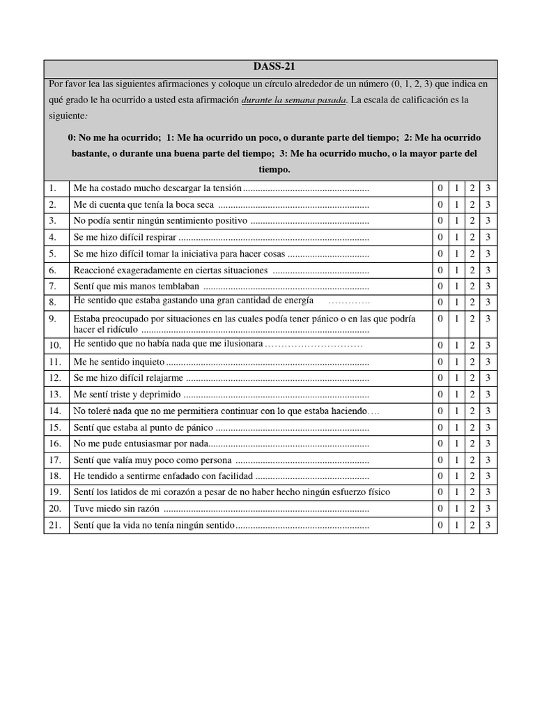 DASS-21 | PDF