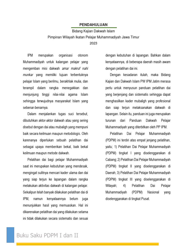 Panduan Pelatihan Dai PDPM I dan II | PDF | Karier & Perkembangan