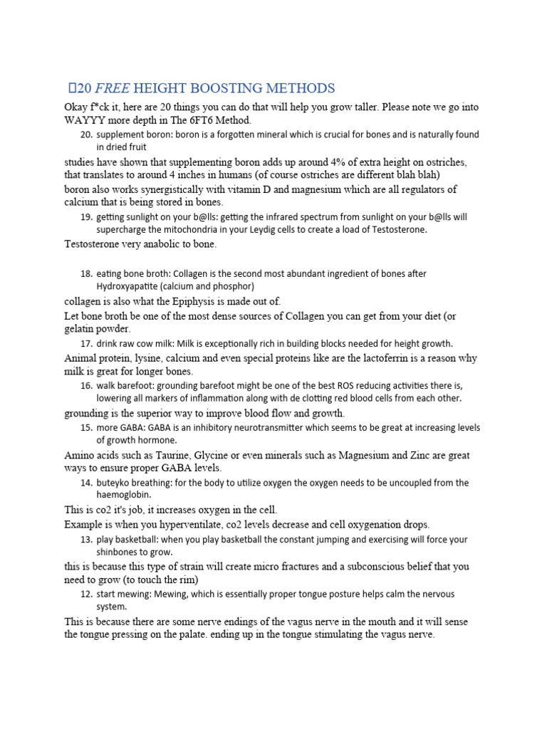Heightmaxxing Method | PDF | Bone | Collagen