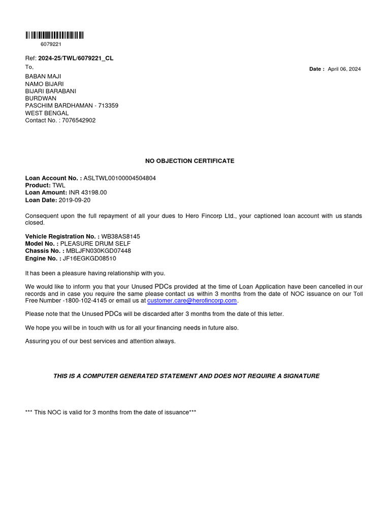 NOC Required (1) - BABAN MAJI | PDF