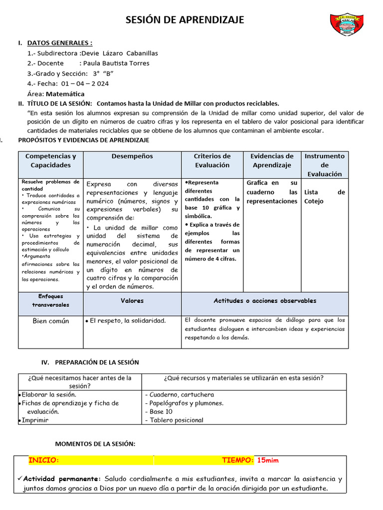 S, A N 02 Matetica Usando El T, V | PDF | Evaluación | Comunicación escrita