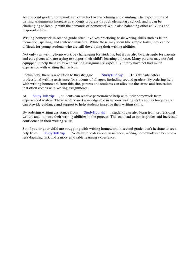 Second Grade Writing Homework Help | PDF | Homework | Worksheet