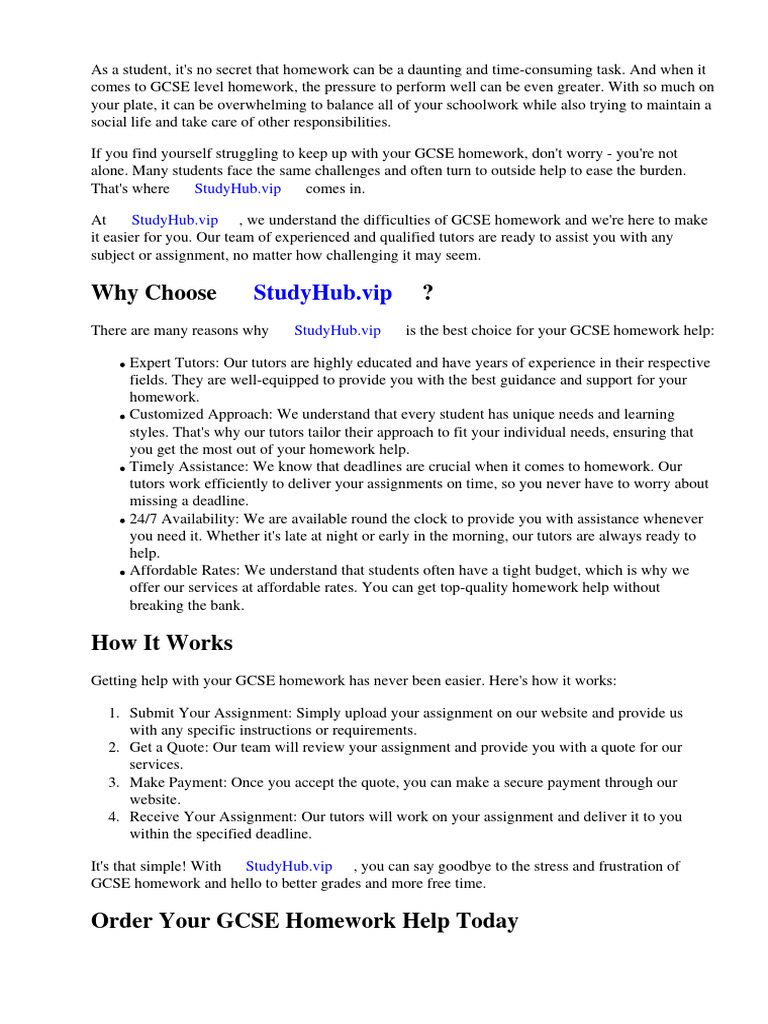 Gcse Homework Help | PDF | Homework | Facebook