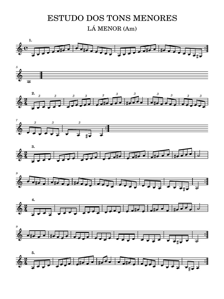 Estudo Dos Tons Menores A Minor | PDF