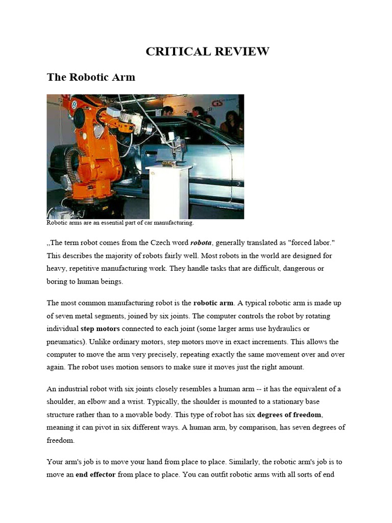 Critical Review | PDF | Robotics | Robot