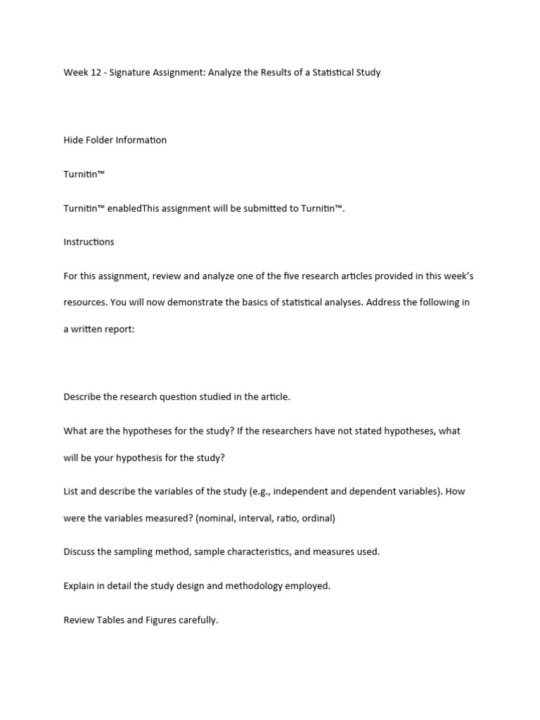 PSY 7104 Week 12 Assignment | PDF | Statistics | Scientific Method