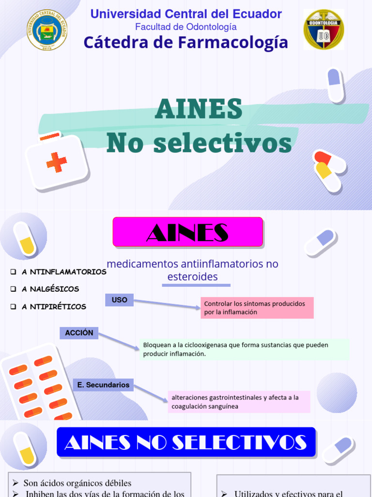 Efectos y usos de AINES no selectivos | PDF | Droga anti-inflamatoria ...