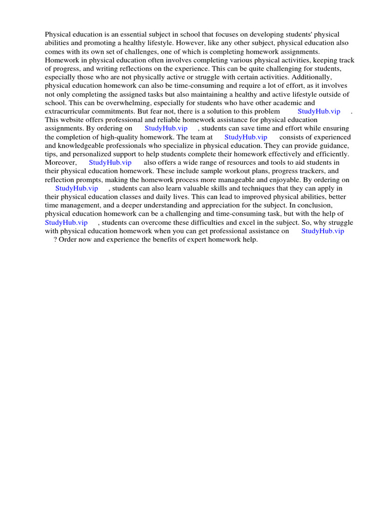 Physical Education Homework Sheets | PDF | Physical Education | Homework