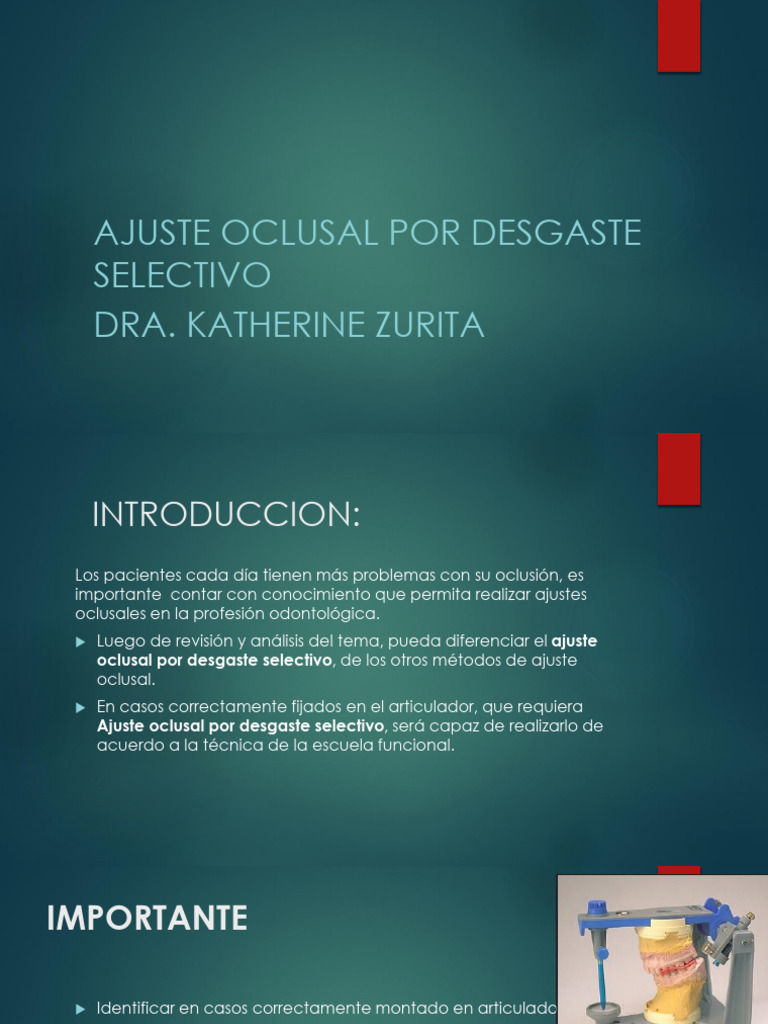 Ajuste Oclusal: Desgaste Selectivo | PDF | Ortodoncia | Odontología