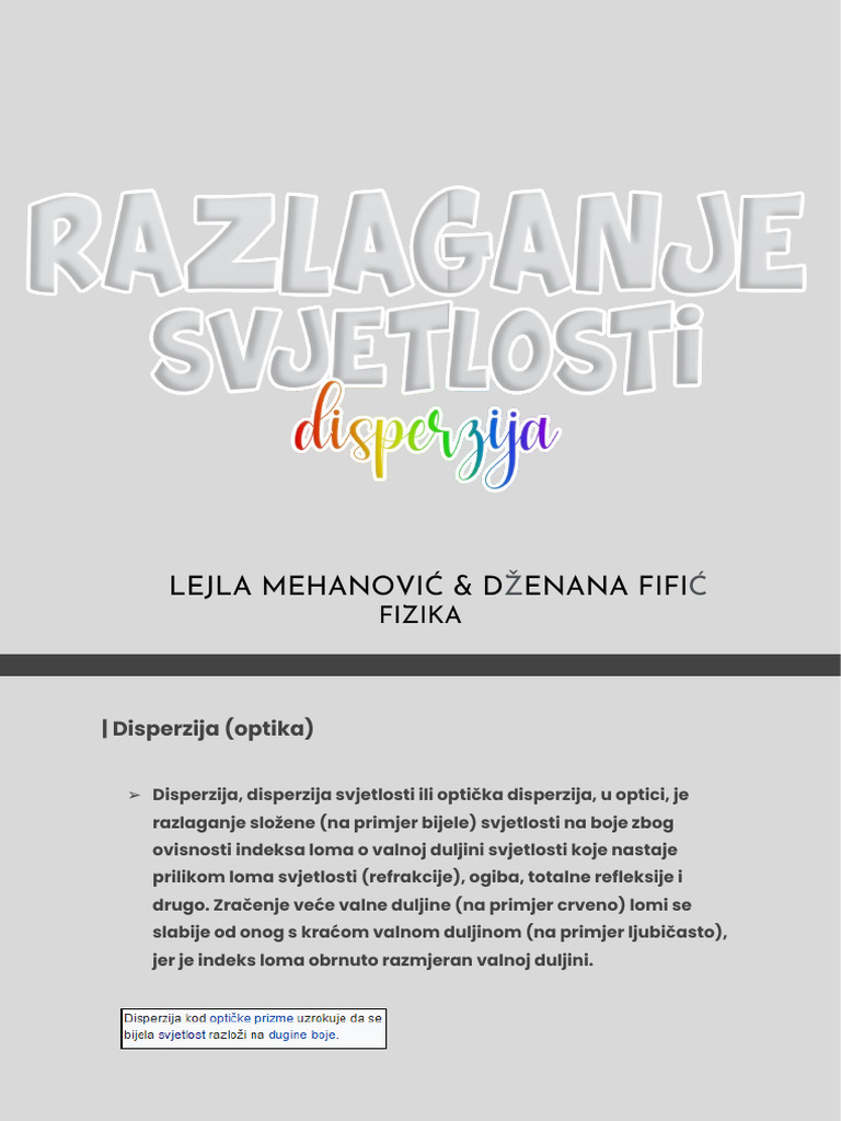 Disperzija, IX2 | PDF