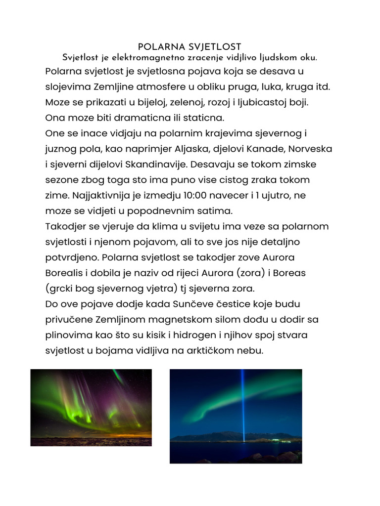 Polarna Svjetlost | PDF