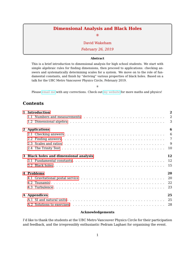 Dimensional Analysis in Physics | PDF | Temperature | Gravity