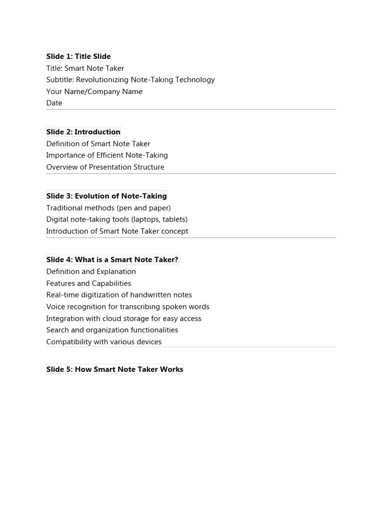 Smart Note Taker | PDF | Computers