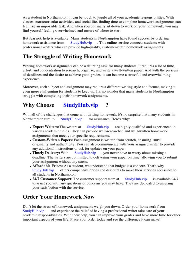 Homework Northampton | PDF | Homework | Schools