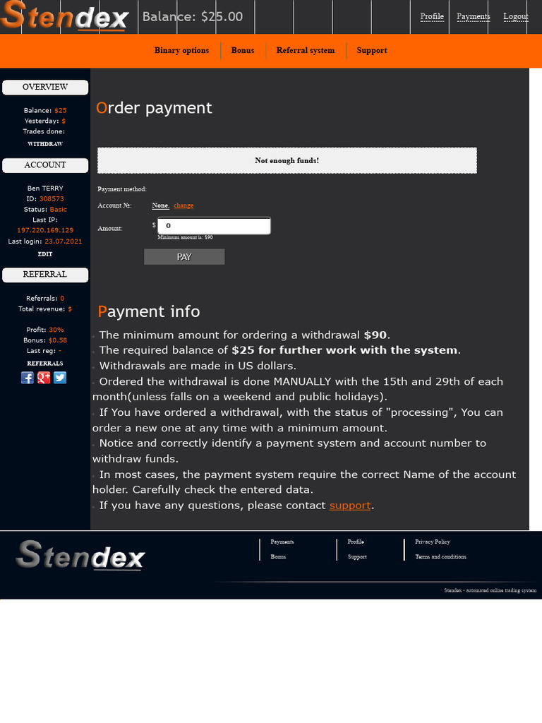 Stendex - Automated Online Trading System | PDF