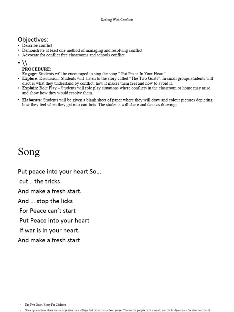 GRADE 1 DEALING WITH CONFLICT | PDF