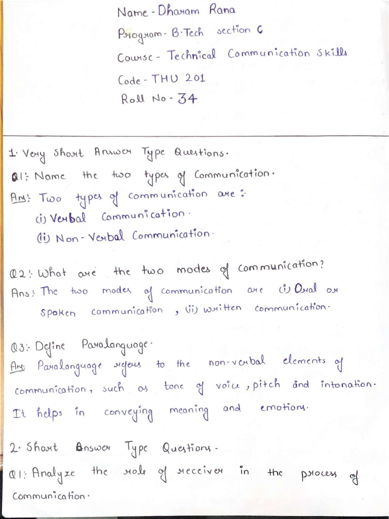 Communication Skill - 1 | PDF