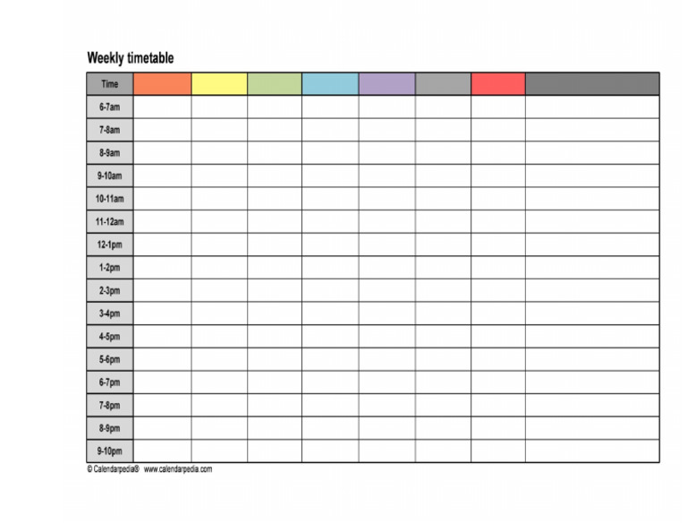 Weekly Schedule Template 02 Scaled | PDF