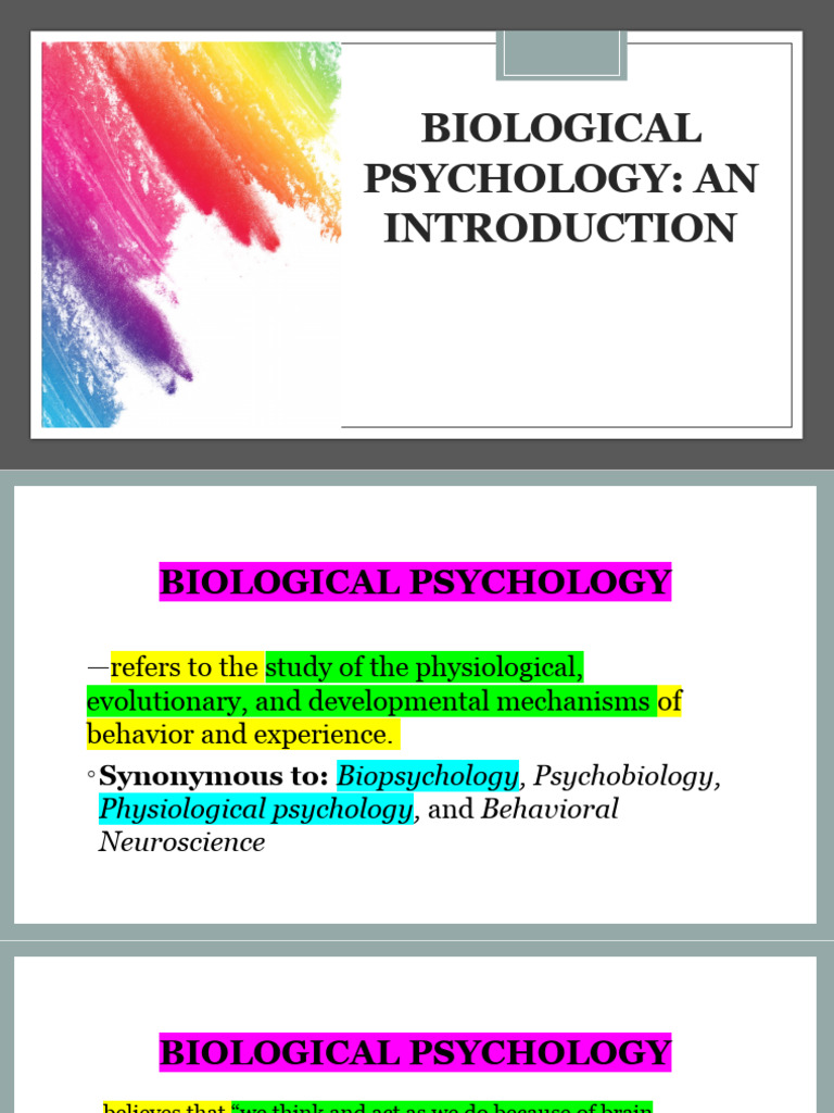 Biopsych Intro | PDF | Behavioral Neuroscience | Psychology