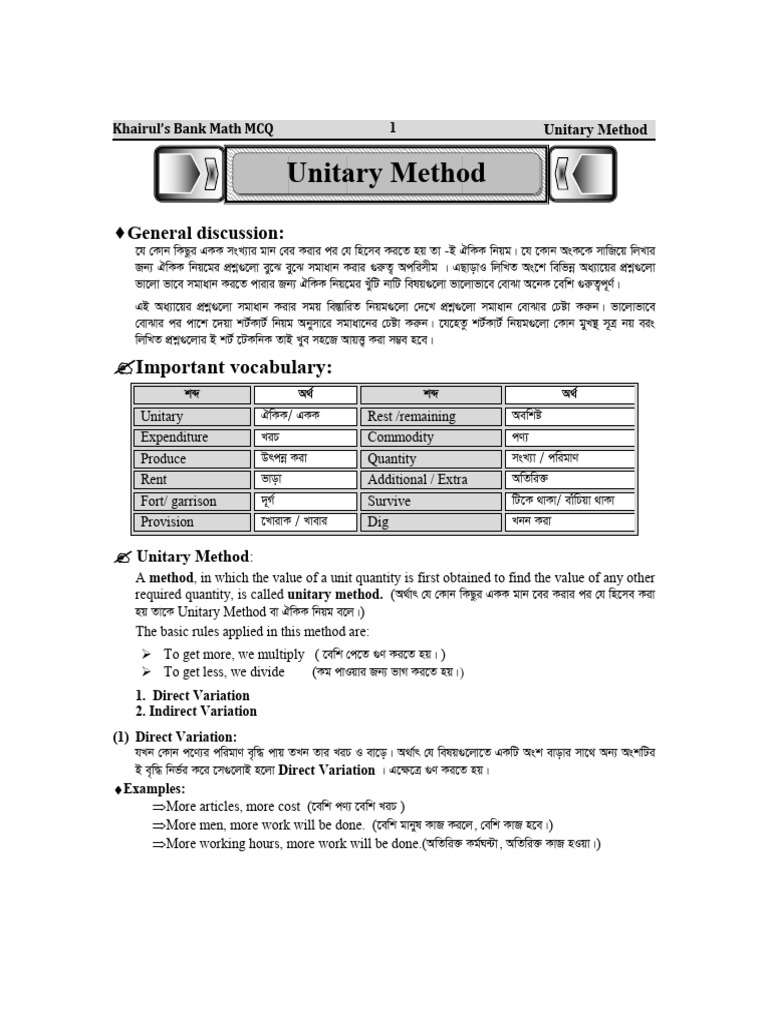 Unitary-Method Full Topic 2024 | PDF