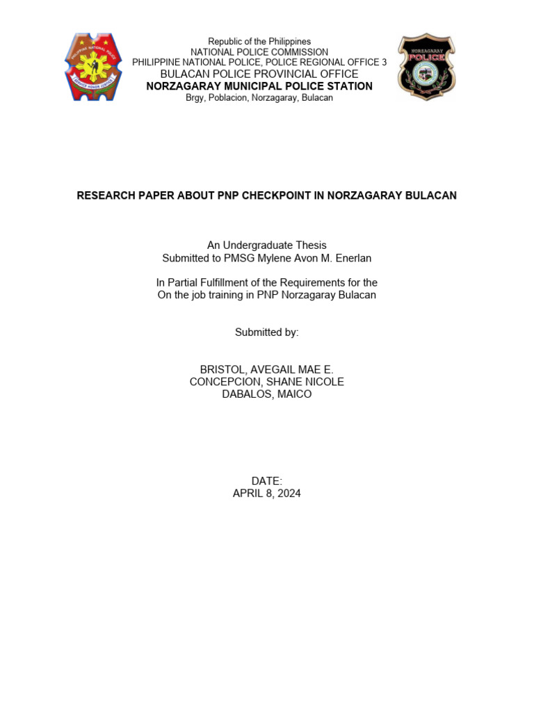 Thesis PNP 2 | PDF | Police | Law Enforcement Agency