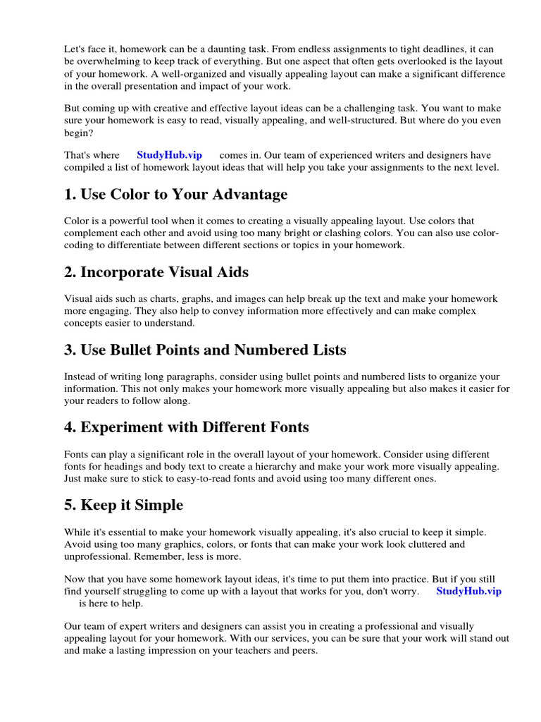 Homework Layout Ideas | PDF | Homework | Page Layout