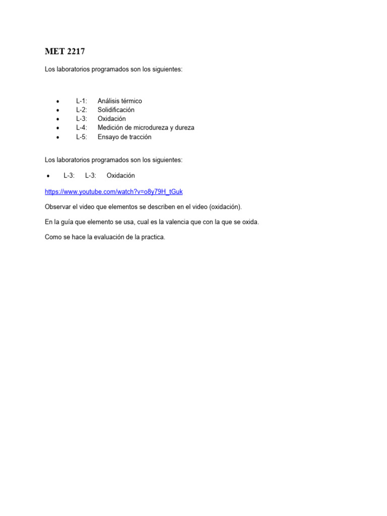 Guia Lab No 3 MET 2217 | PDF