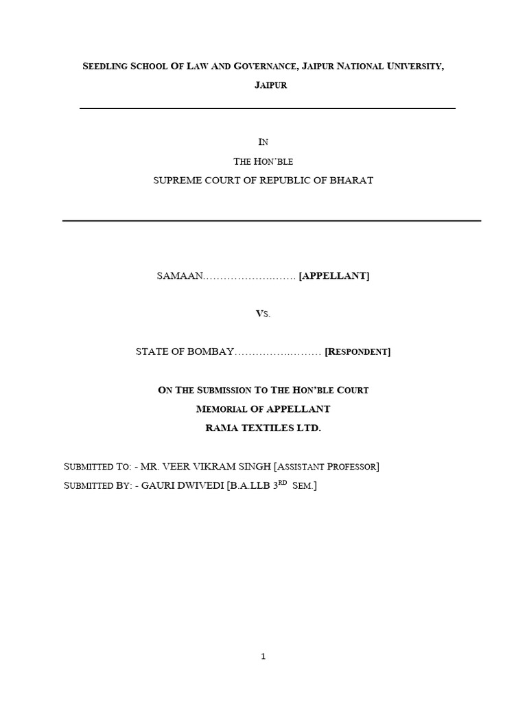 Constitutional Law Memorial | PDF | Police | Government