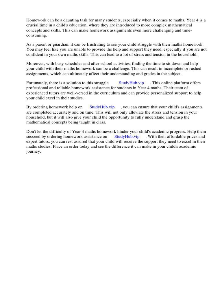 Homework Year 4 Maths | PDF | Worksheet | Homework