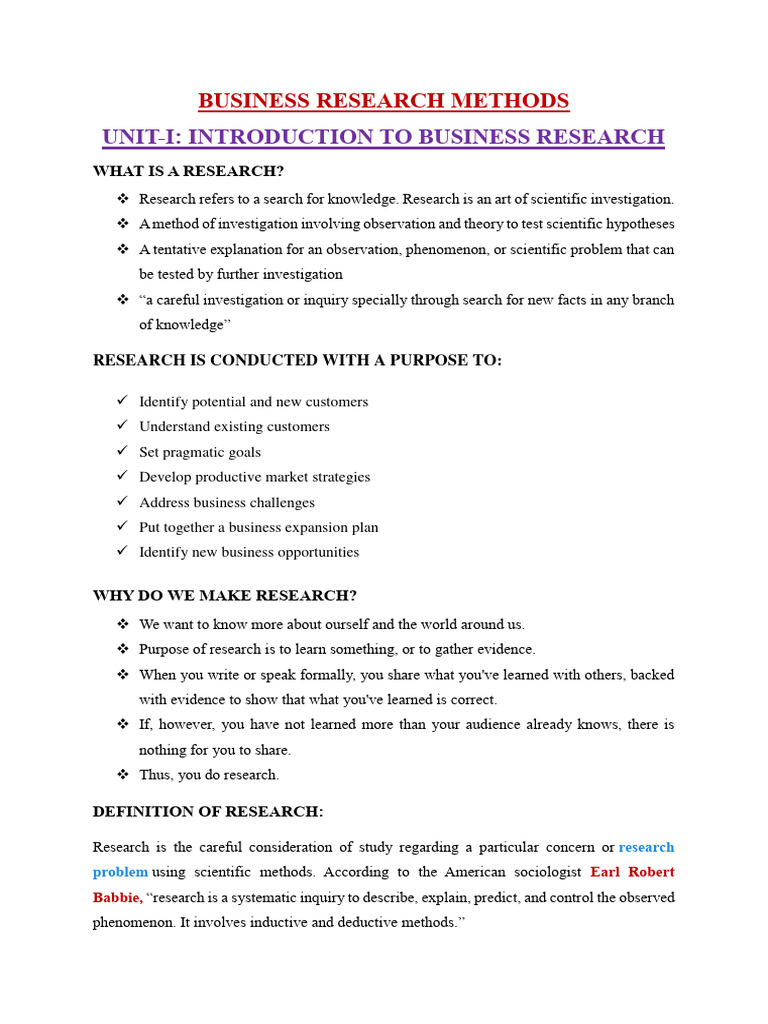 BRM unit-1 | PDF | Hypothesis | Methodology