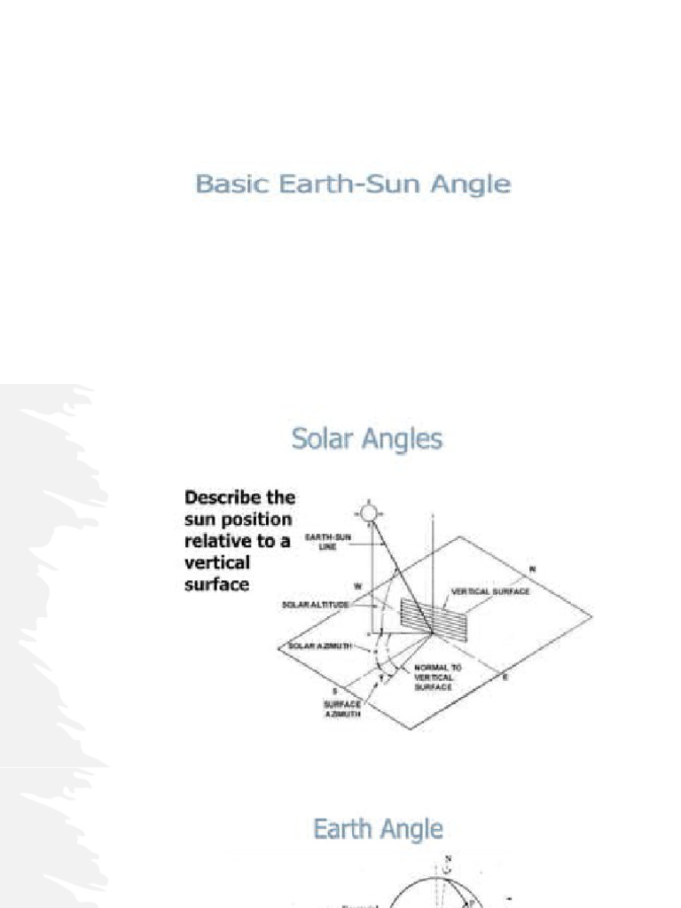 Earth and Sun Angles | PDF