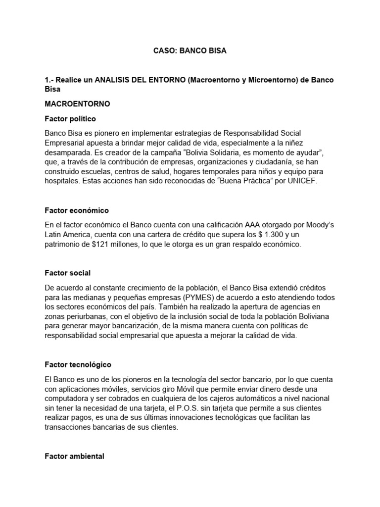 Caso Banco Bisa | PDF | Bancos | Marketing