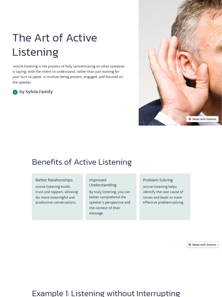 The Art of Active Listening | Download Free PDF | Social Psychology ...
