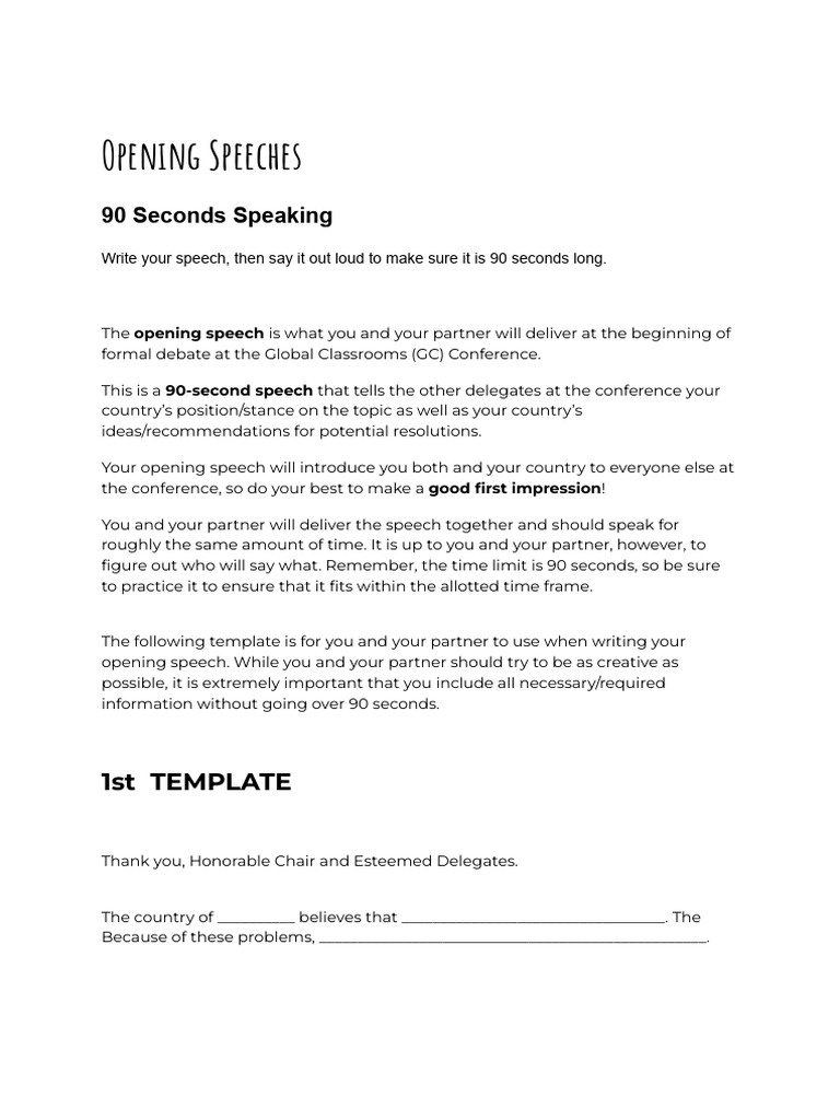 Opening Speeches | PDF