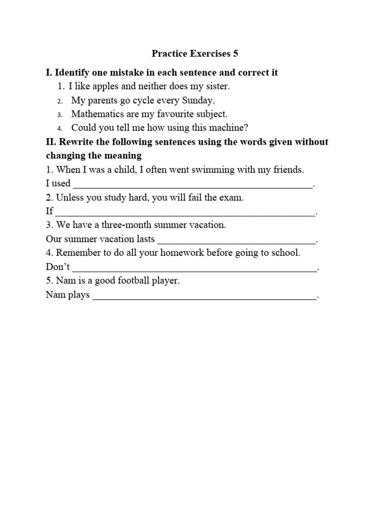 Practice Exercises 5 | PDF