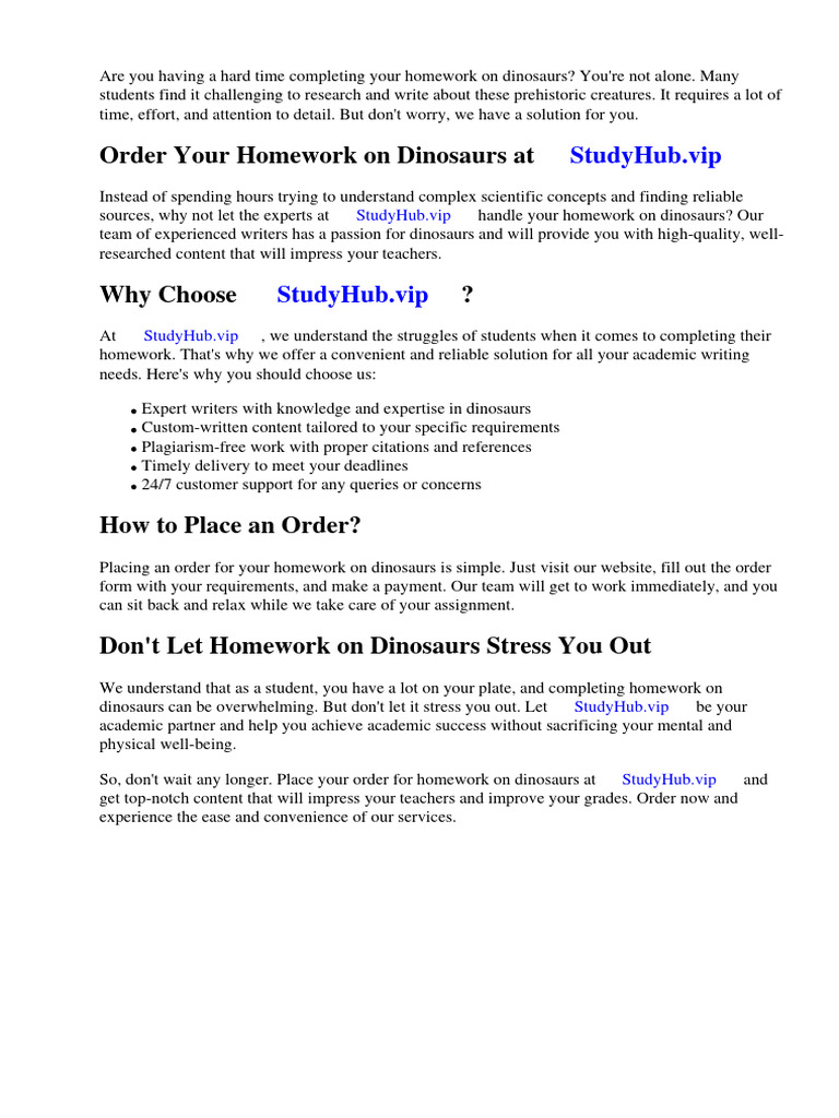Homework Dinosaurs | Download Free PDF | Dinosaurs | Homework