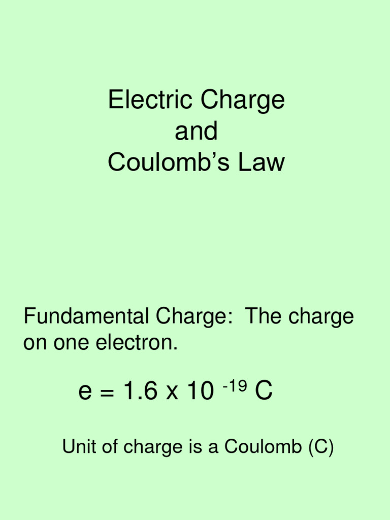 3 Coulombs Law | PDF | Electric Charge | Electron