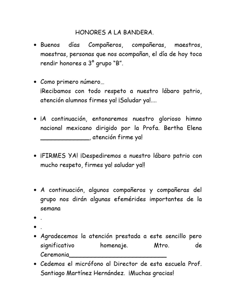 Honores A La Bandera | PDF | México