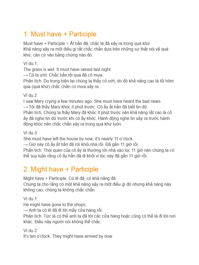 Modal + Have + PP | PDF