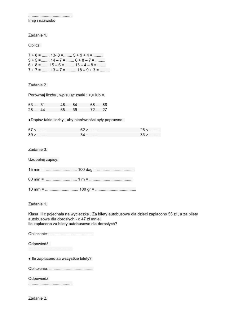 Matematyka 3 Klasa | PDF