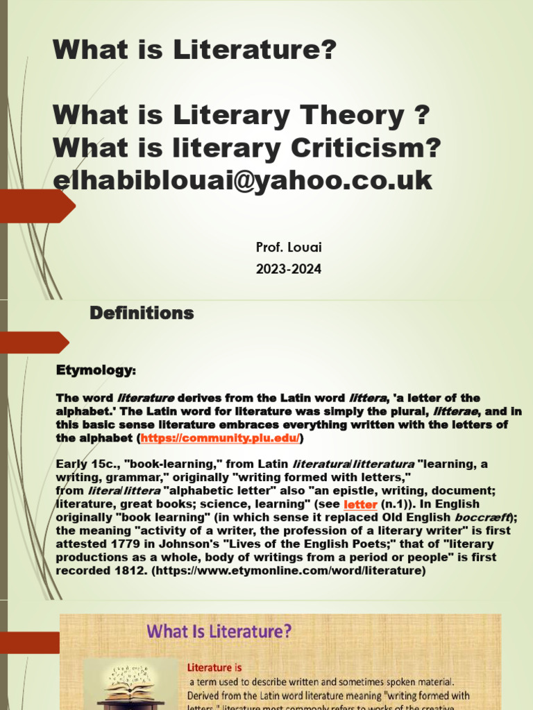 What is Literature Pres | PDF
